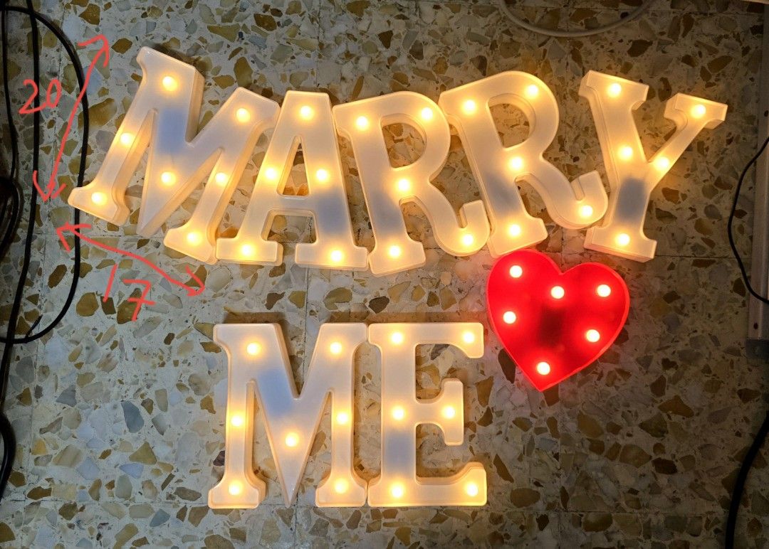 Marry Me Light Up Letters, Hobbies & Toys, Occasions & Party Supplies ...