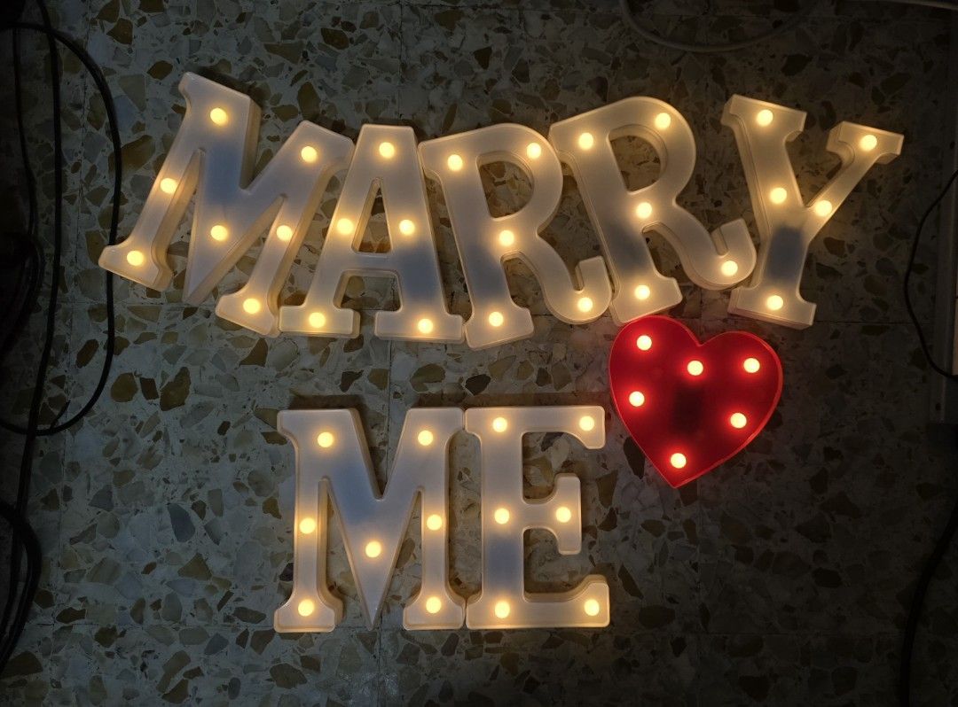 Marry Me Light Up Letters, Hobbies & Toys, Occasions & Party Supplies ...