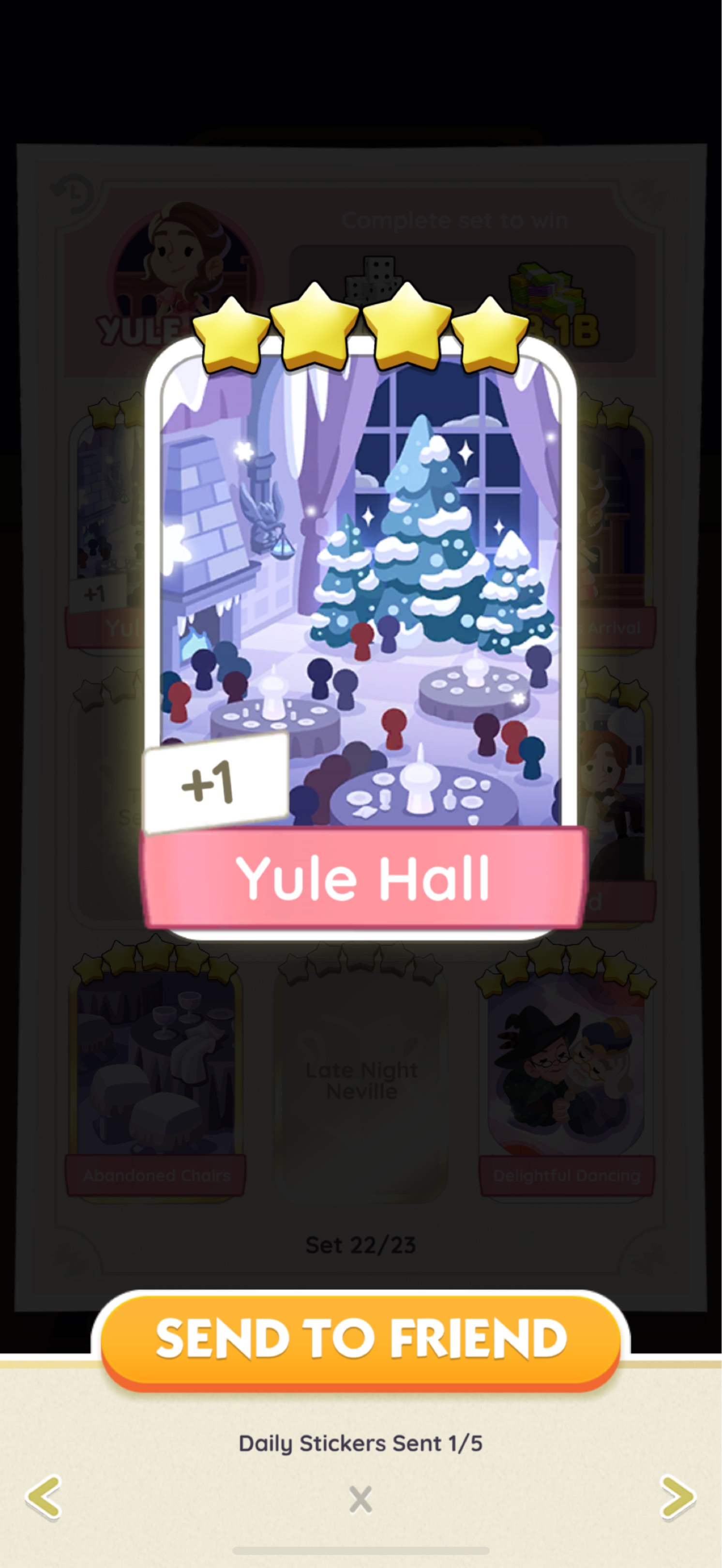 Monopoly Go - Harry Potter - Yule Hall Sticker, Video Gaming, Gaming ...