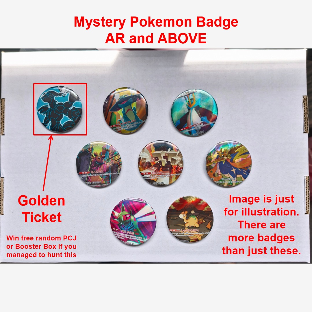 Mystery Pokemon Badges - AR and Above Only, Hobbies & Toys, Toys ...