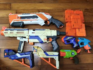 Rayven foam toy gun Blaster - Blue/Orange, Hobbies & Toys, Toys & Games ...
