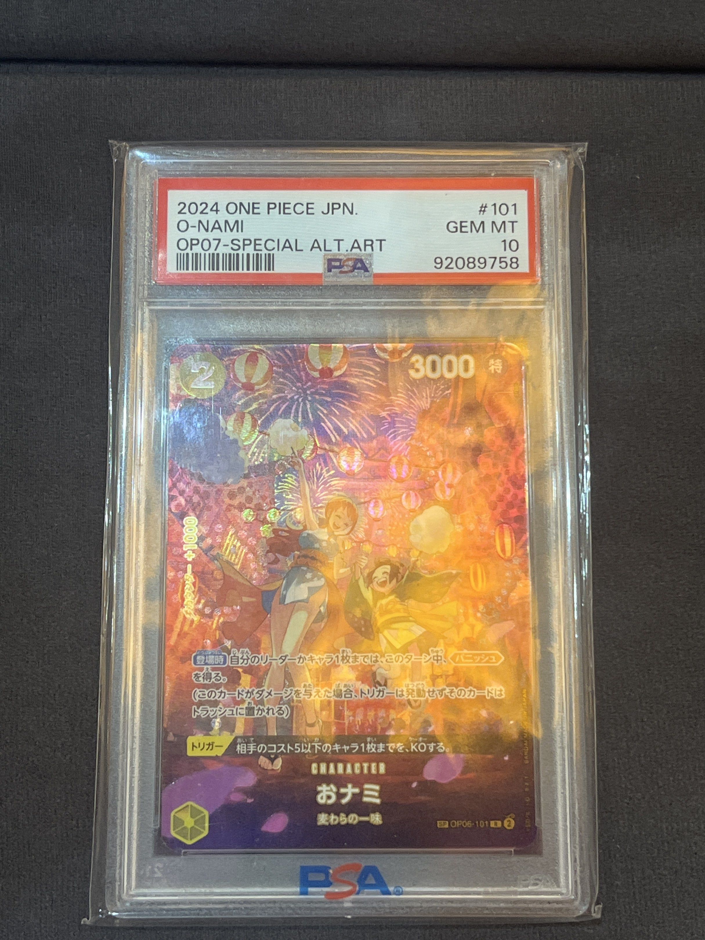 One Piece OP07-Special Alt Art O-Nami PSA 10, Hobbies & Toys, Toys ...