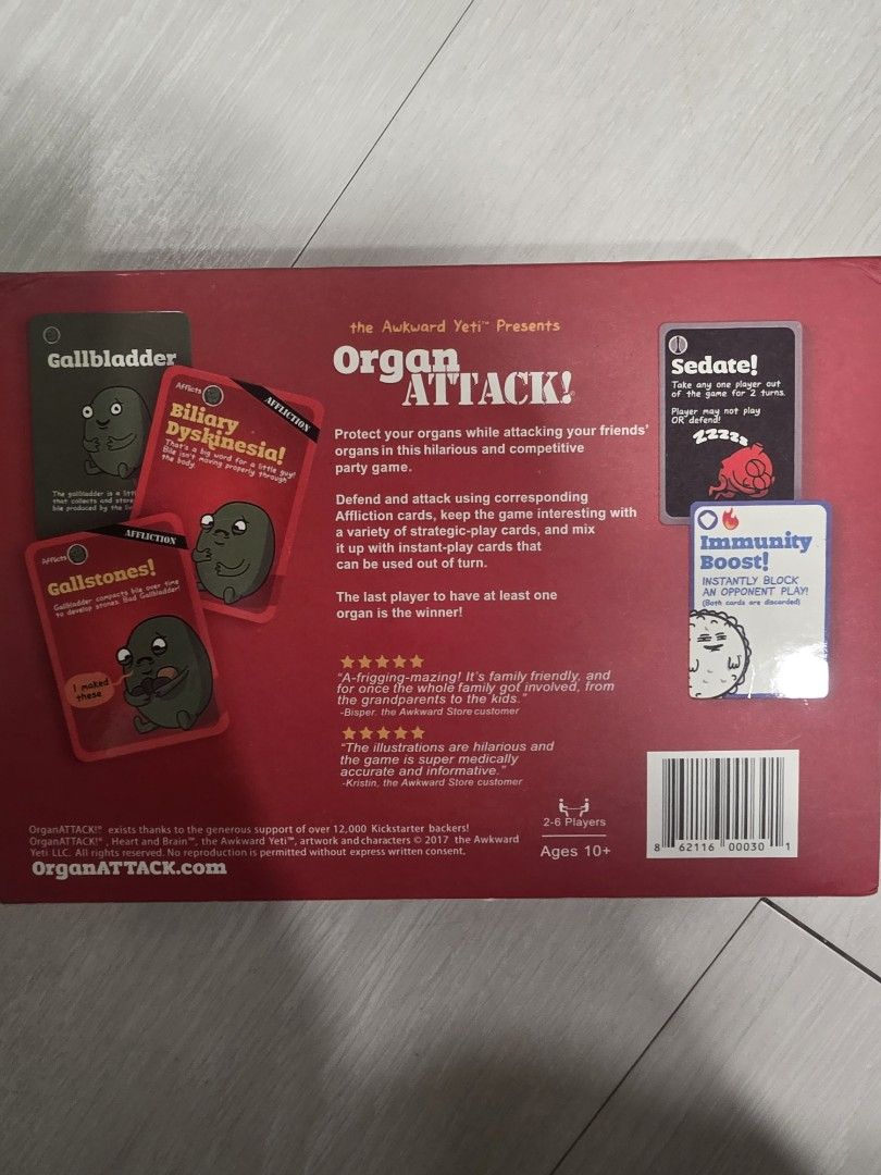 Organ Attack! Board Game - Family-Friendly Fun, Hobbies & Toys, Toys ...