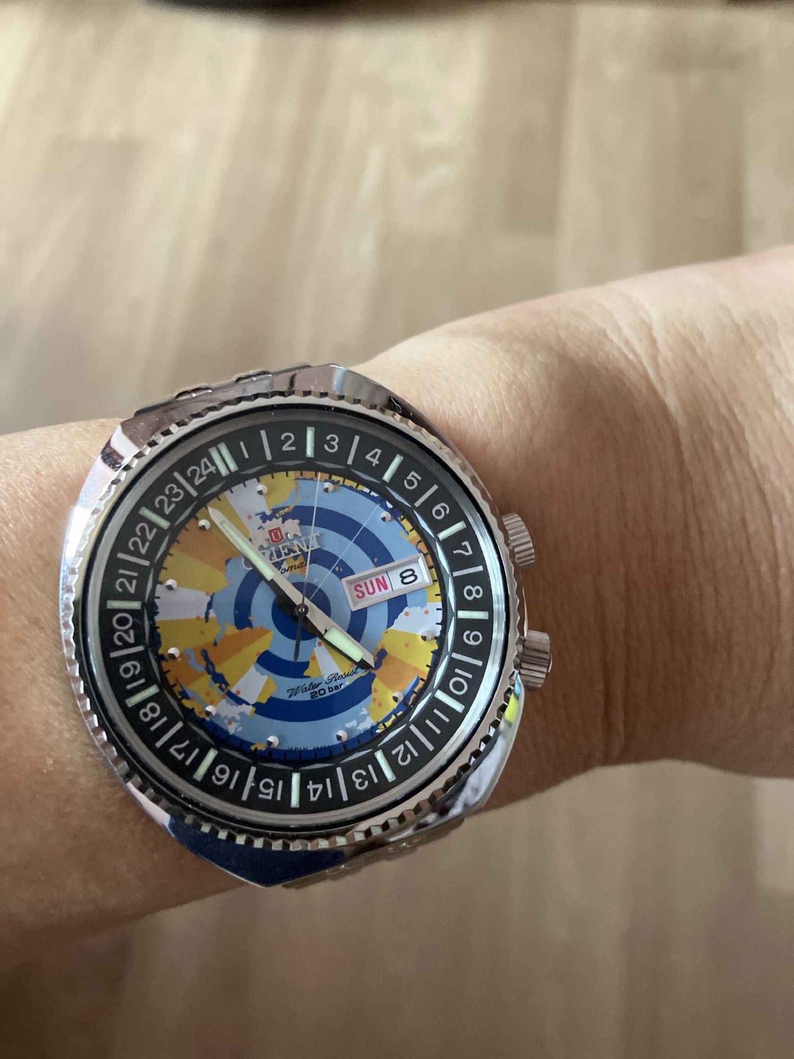 Orient World Map model reissue, Men's Fashion, Watches & Accessories ...