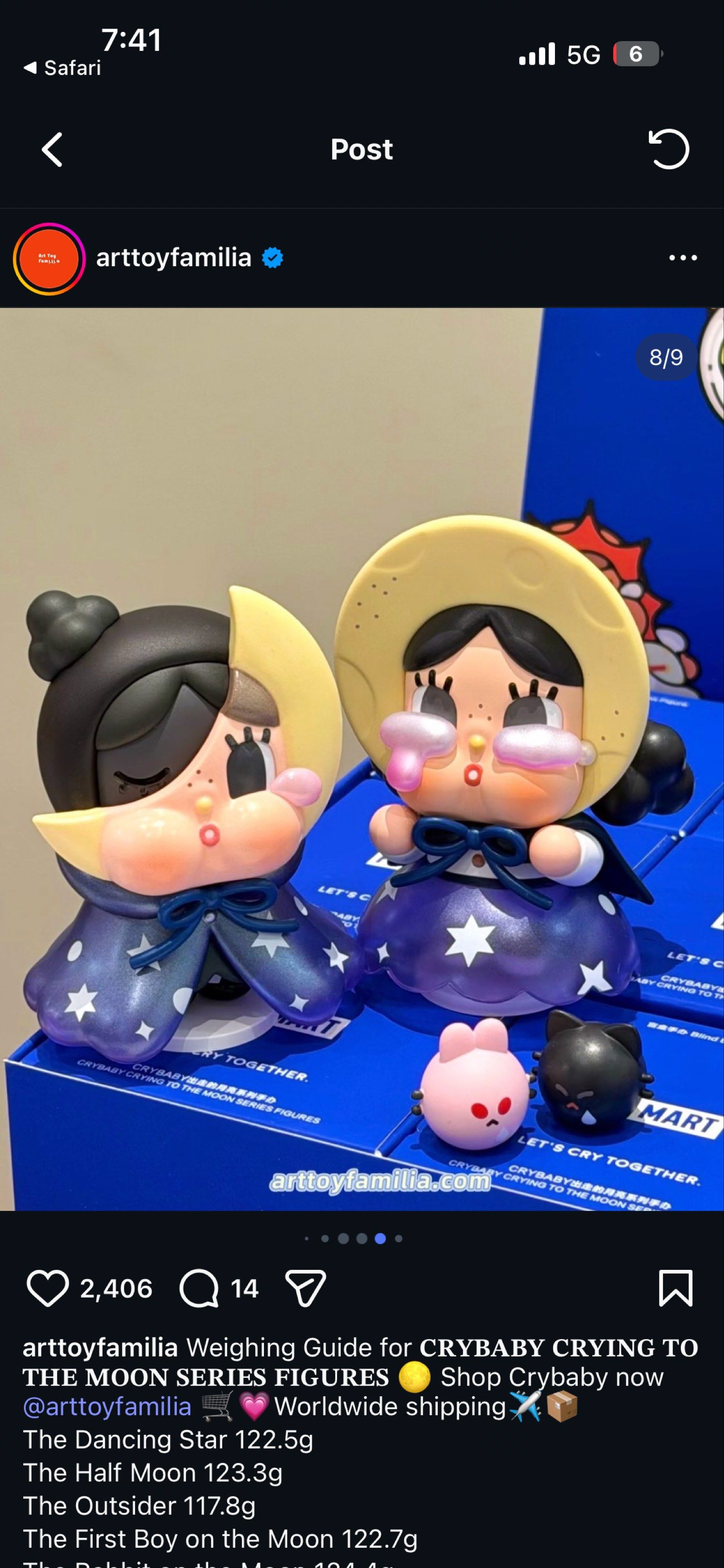 Pop Mart Crybaby Crying to the Moon - Half Moon, Hobbies & Toys, Toys ...