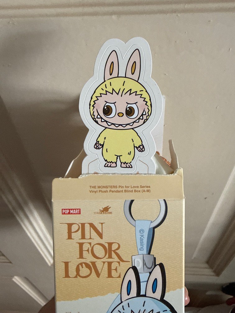 Popmart Labubu Pin For Love - Yellow, Hobbies & Toys, Toys & Games on ...