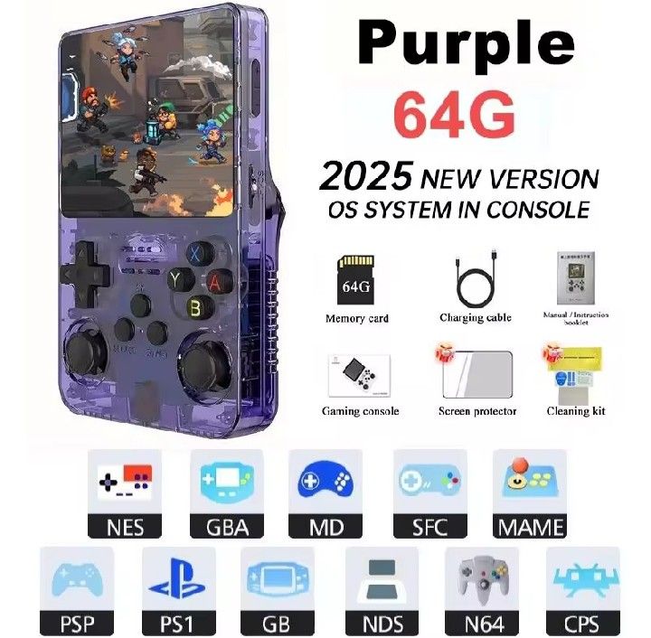 Purple Retro Handheld Game Console 64GB, Video Gaming, Video Game ...