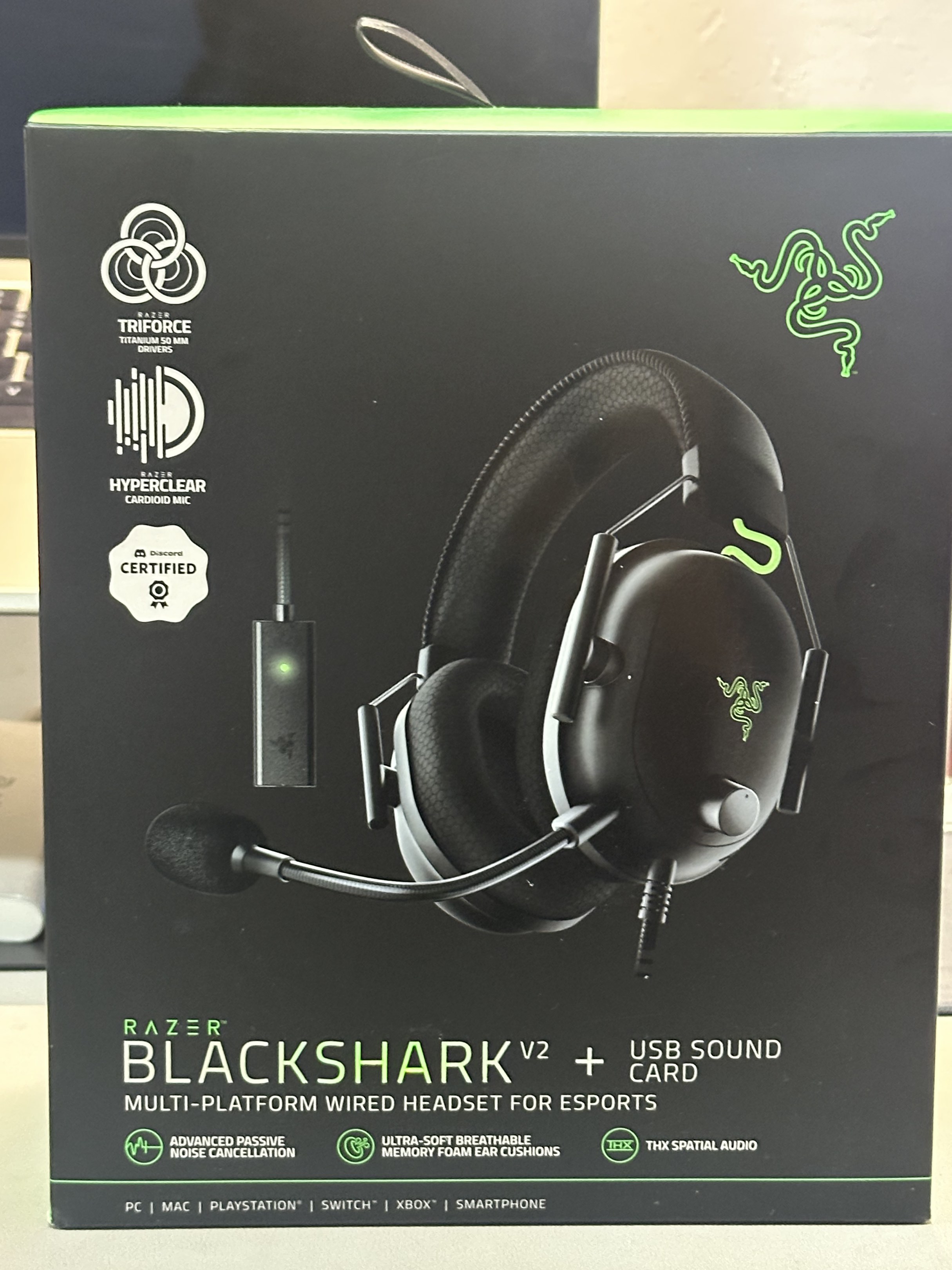 Razer Blackshark V2 + USB Sound Card, Audio, Headphones & Headsets on ...