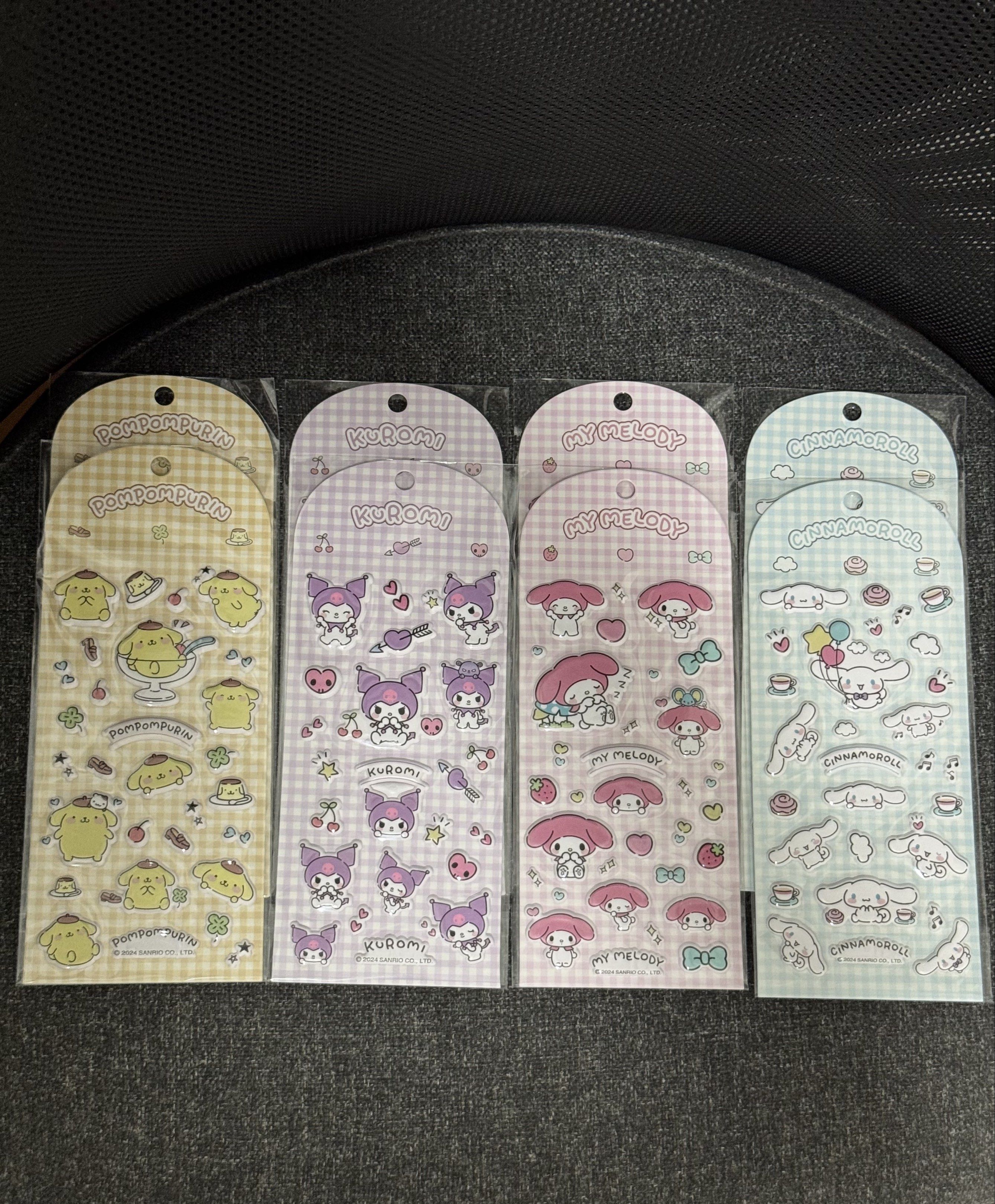 Sanrio Character Stickers - Kuromi, My Melody, Cinnamoroll, Pompompurin ...