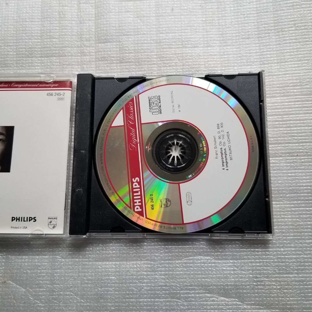 Schubert - Impromptus (Uchida, Philips美國版), 興趣及遊戲, 音樂、樂器 & 配件, 音樂與媒體 - CD 及 DVD - Carousell