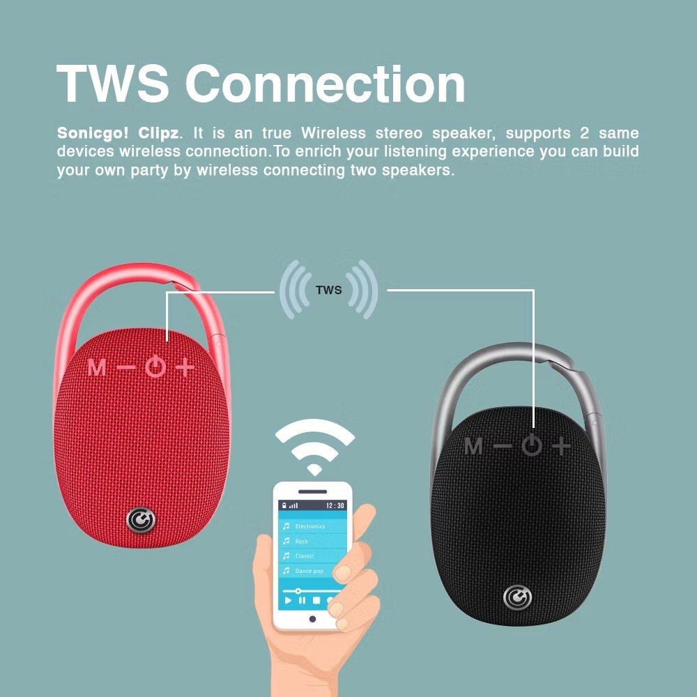 SonicGear SonicGo Clipz TWS Bluetooth 5.3 Portable Hook Wireless ...