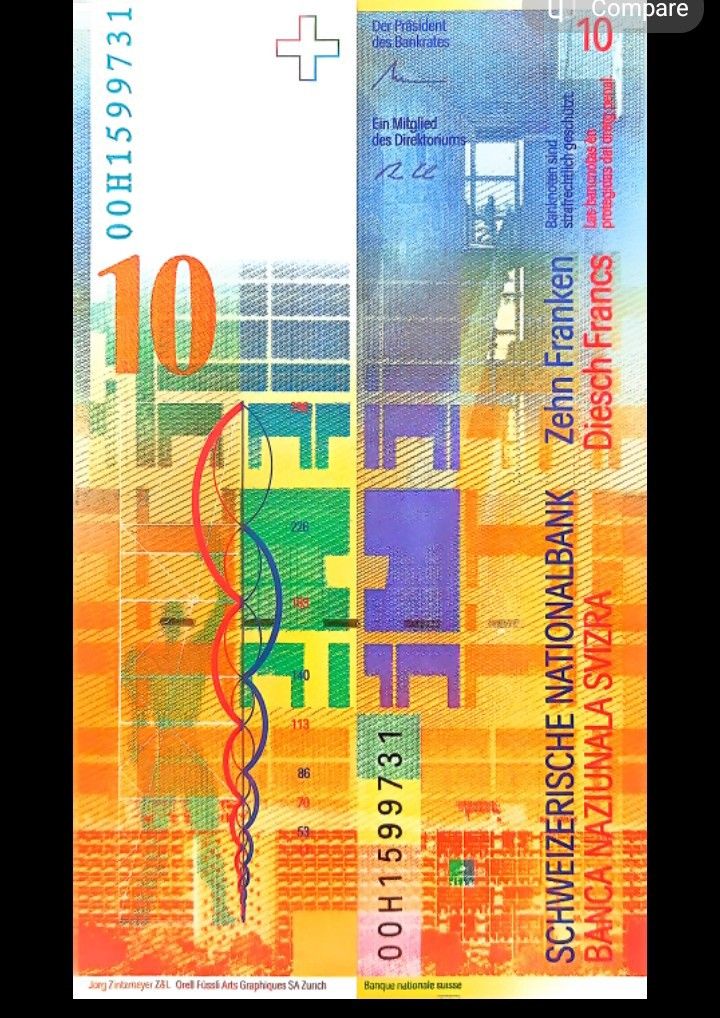 Swiss 10 Francs Banknote Switzerland Francs, Hobbies & Toys ...