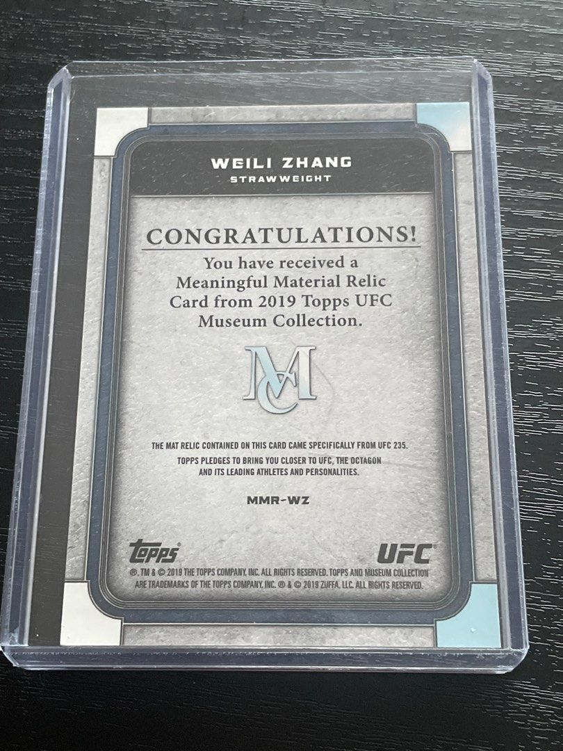 UFC Weili Zhang Meaningful Material Relic Card, Hobbies & Toys ...