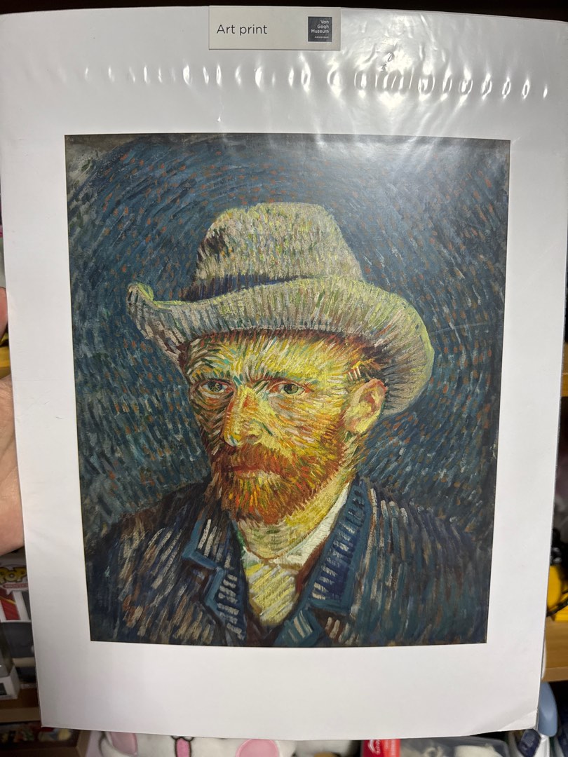 Van Gogh self portrait with grey felt hat, Hobbies & Toys, Art & Prints ...