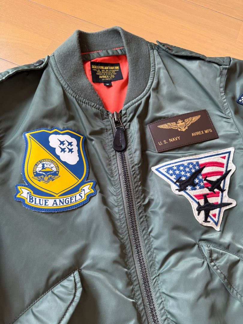 Vintage Avirex U.S Navy Blue Angels Type-L2B Bomber Jacket military ma1 ...