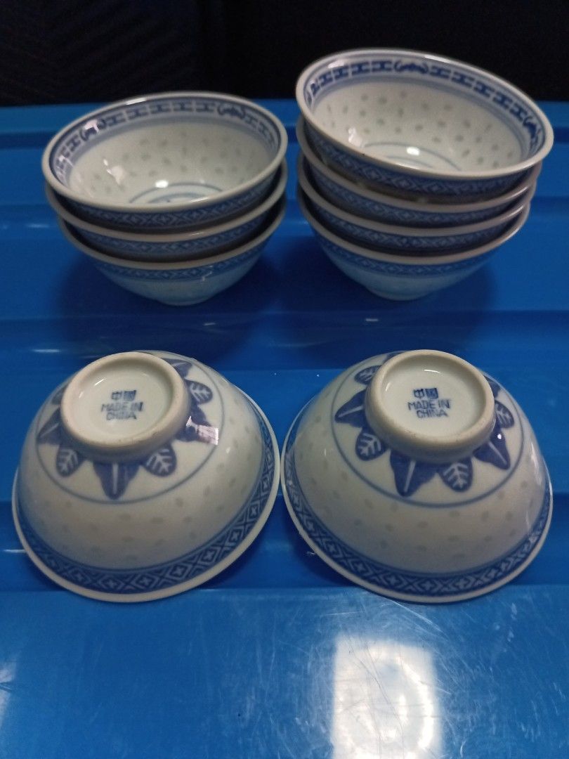 Vintage Chinese Rice Bowls - Set of 9, Furniture & Home Living ...