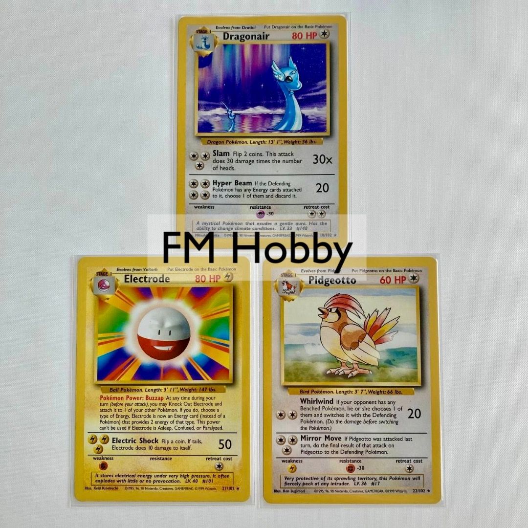 WOTC Pokemon Base Set Rare Single Cards (Non-Foil), Hobbies & Toys ...