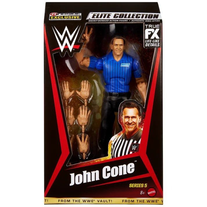WWE Mattel Elite Rare Smackdown Variant Referee Figure John Cone w ...