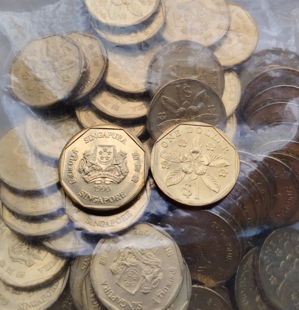 100× UNC 1990 Singapore $1 Coins, Hobbies & Toys, Memorabilia ...