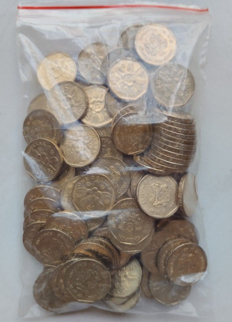 100× UNC 1990 Singapore $1 Coins, Hobbies & Toys, Memorabilia ...