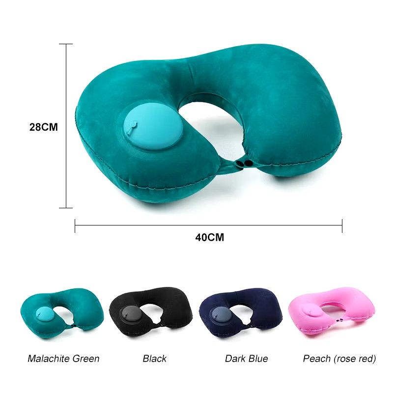 [1hr Delivery] Inflatable Travel Neck Pillow U Shape - Foldable Air ...