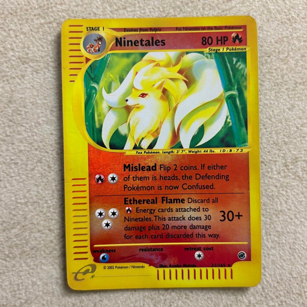 2002 Pokemon Card Pocket Monsters Vintage Expedition Ninetales Reverse ...