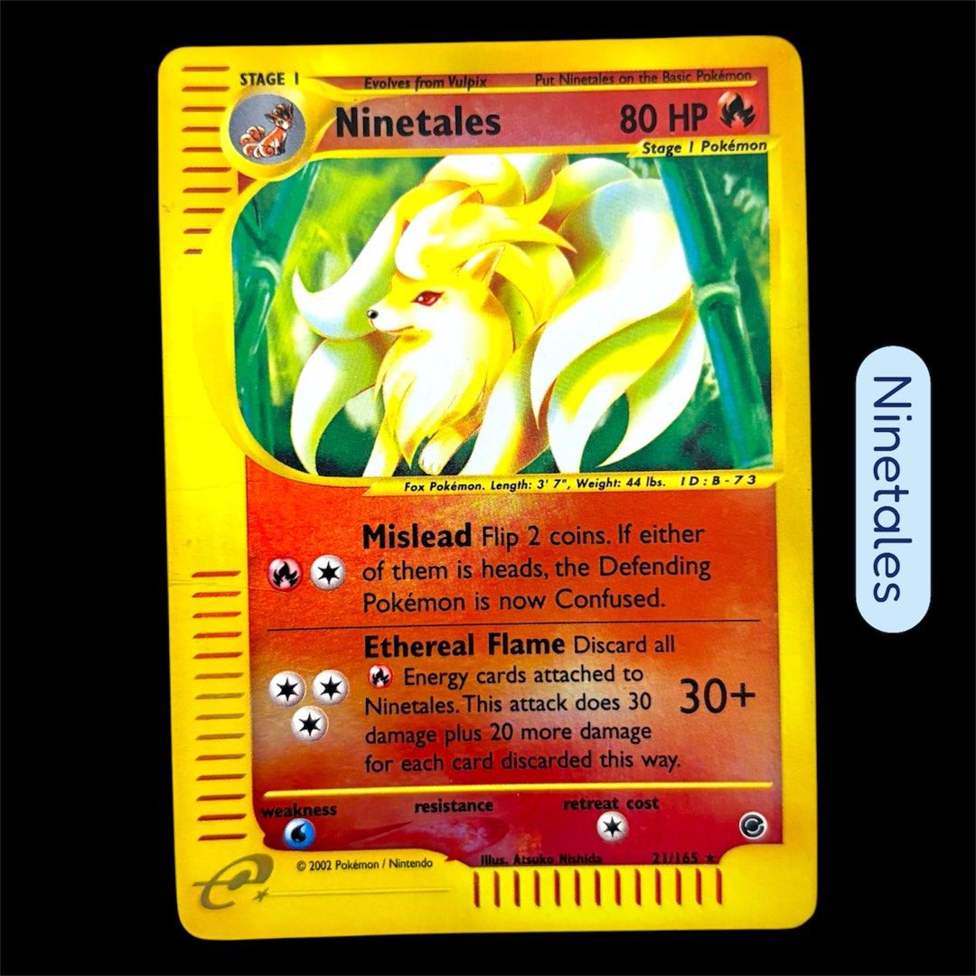 2002 Pokemon Card Pocket Monsters Vintage Expedition Ninetales Reverse ...