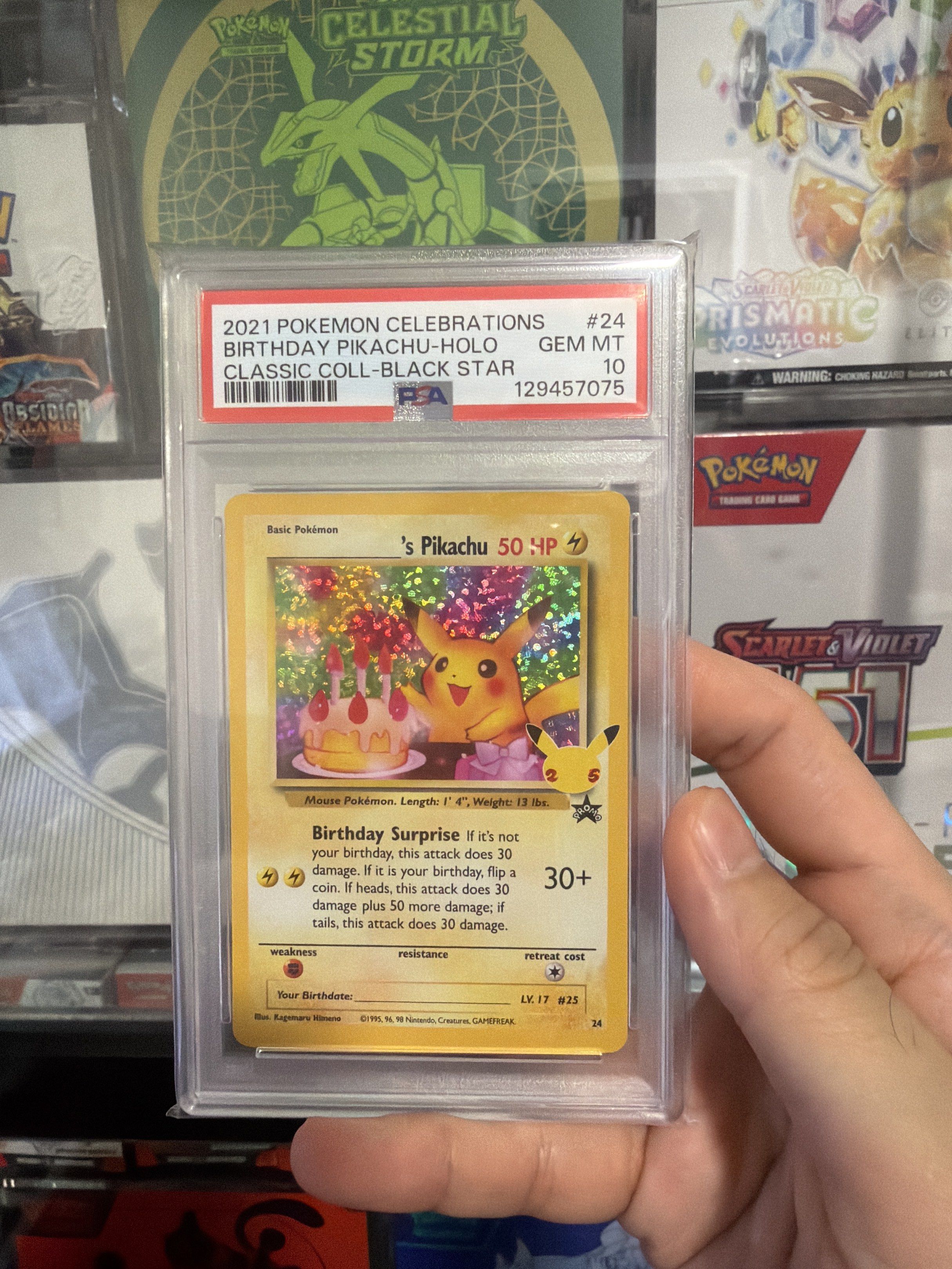 2021 Pokemon Celebrations Birthday Pikachu Holo PSA 10, Hobbies & Toys ...
