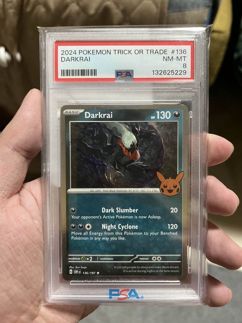 2024 POKEMON TRICK OR TRADE #136 DARKRAI PSA 8, Hobbies & Toys, Toys ...