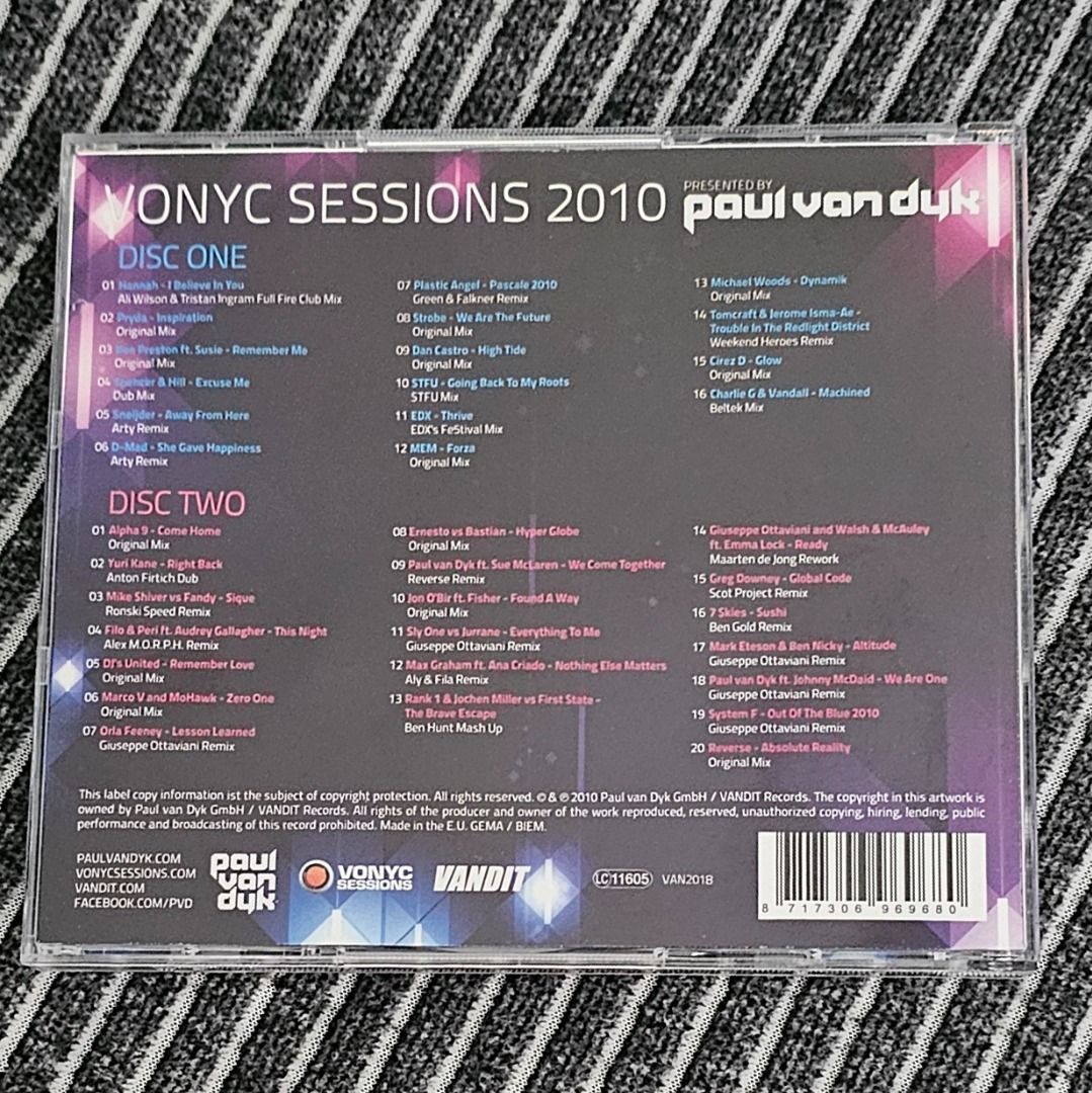 🌟[2CD EDM DJ Mix] Paul van Dyk – Vonyc Sessions 2010, Hobbies & Toys ...