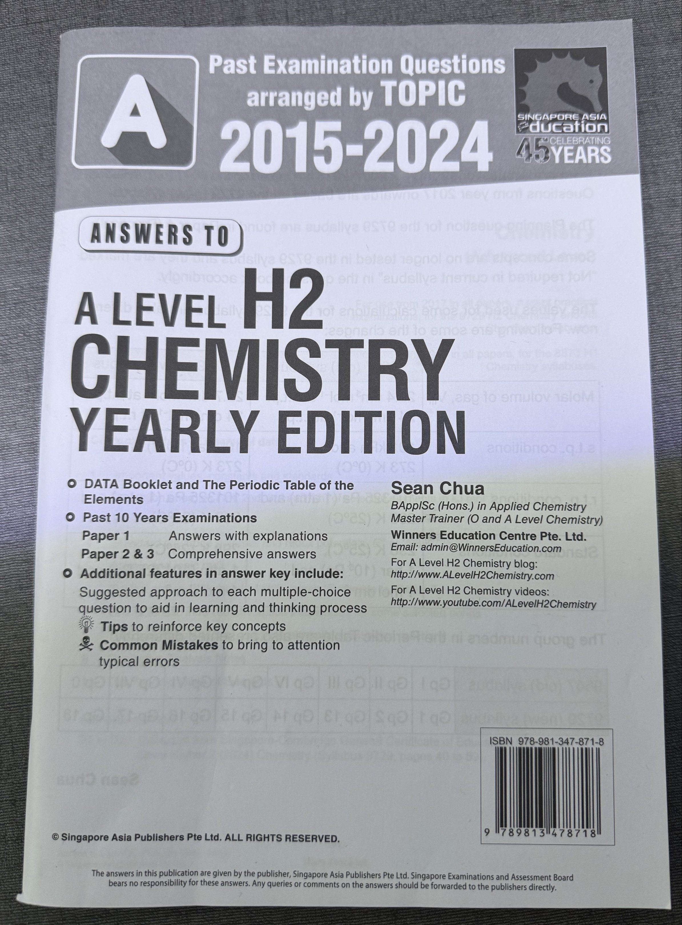 A Level H1 Economics, H2 Mathematics & Chemistry Yearly Edition ...
