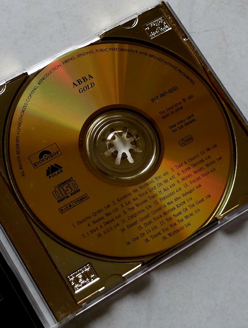 ABBA ~ Greatest Hits ( 1A1 ) ( 24K GOLD DISC ) ( MADE IN JAPAN ) CD ...