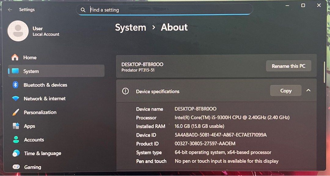Acer Predator Gaming Laptop i5 9300H GTX 1650, Computers & Tech ...