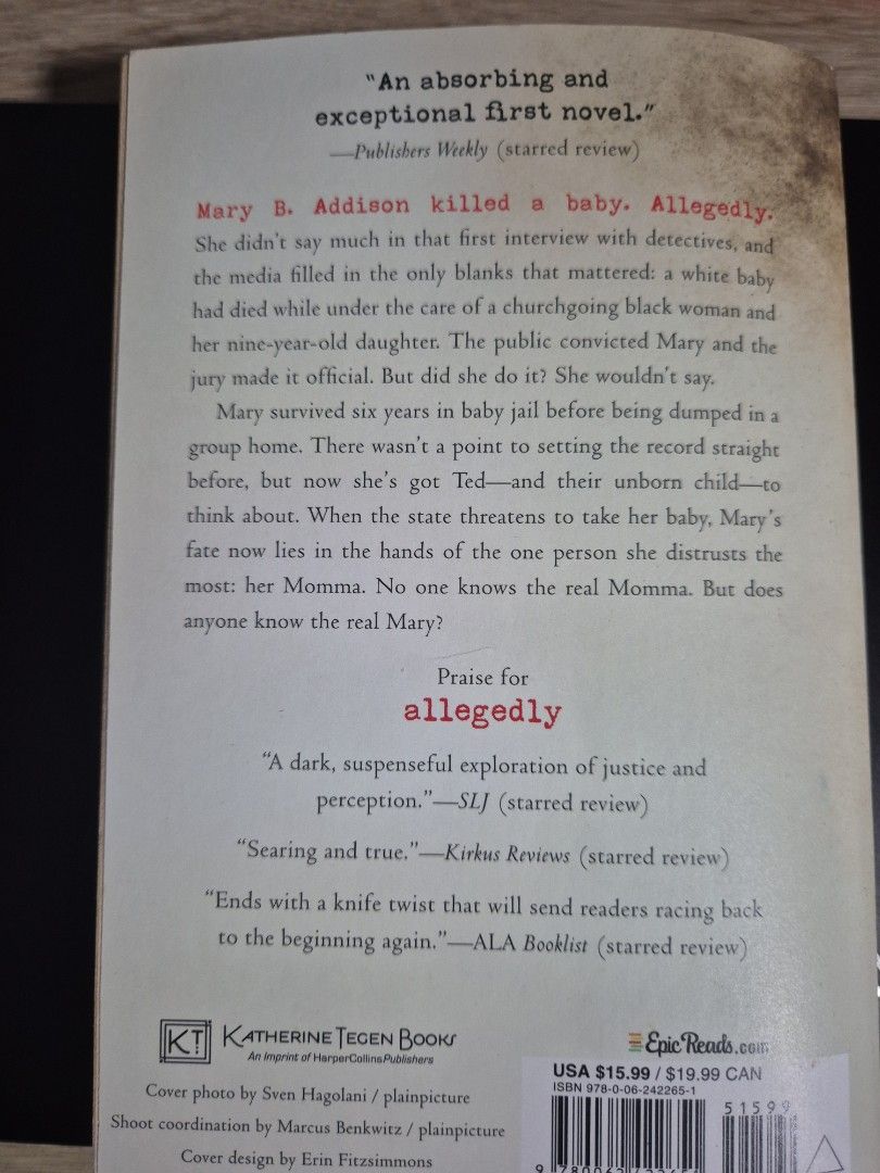 Allegedly by Tiffany D. Jackson, Hobbies & Toys, Books & Magazines ...