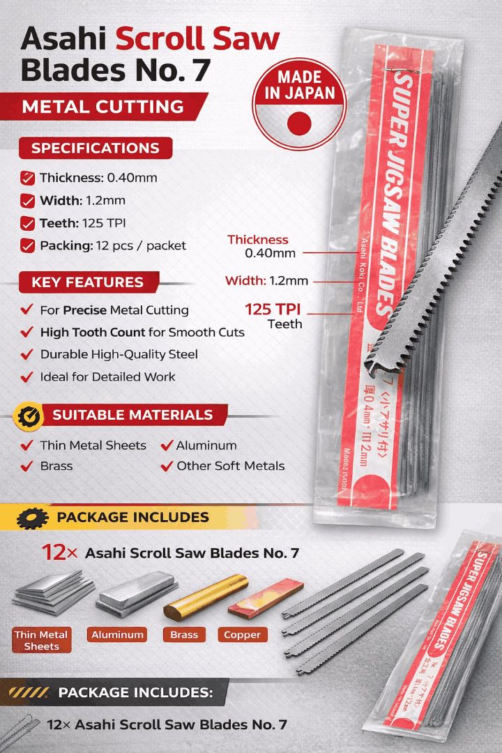 Asahi Scroll Saw Blade No. 7 – Metal Cutting, Everything Else, Others ...