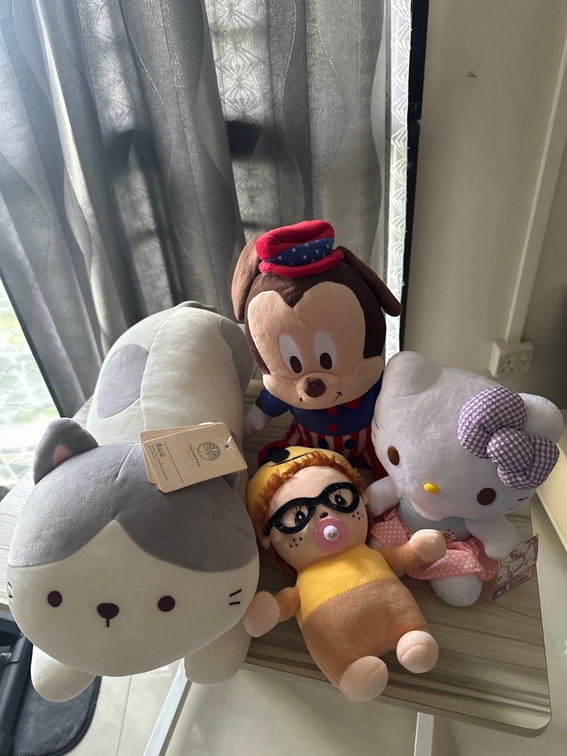 Assorted Plush Toys - Mickey Mouse, Hello Kitty, Cat, Hobbies & Toys ...
