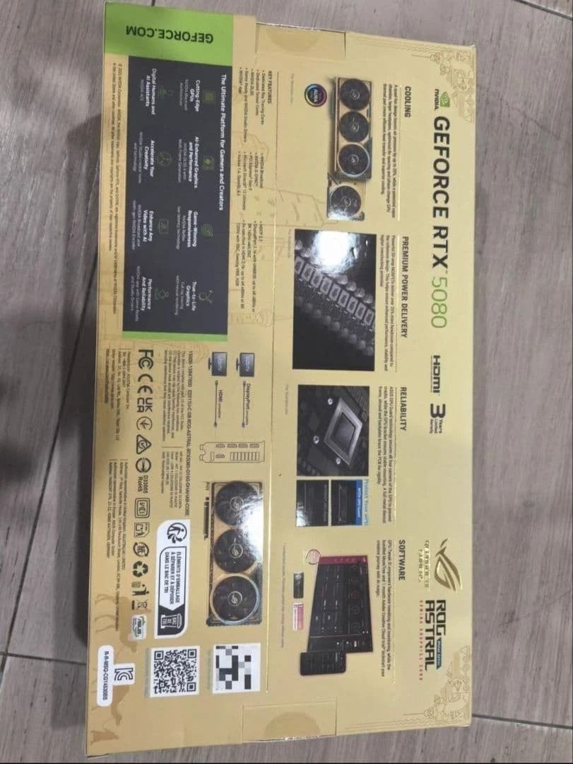 ASUS ROG ASTRAL RTX 5080 O16GB DHAHAB CORE Edition GDDR7 4K Gaming ...