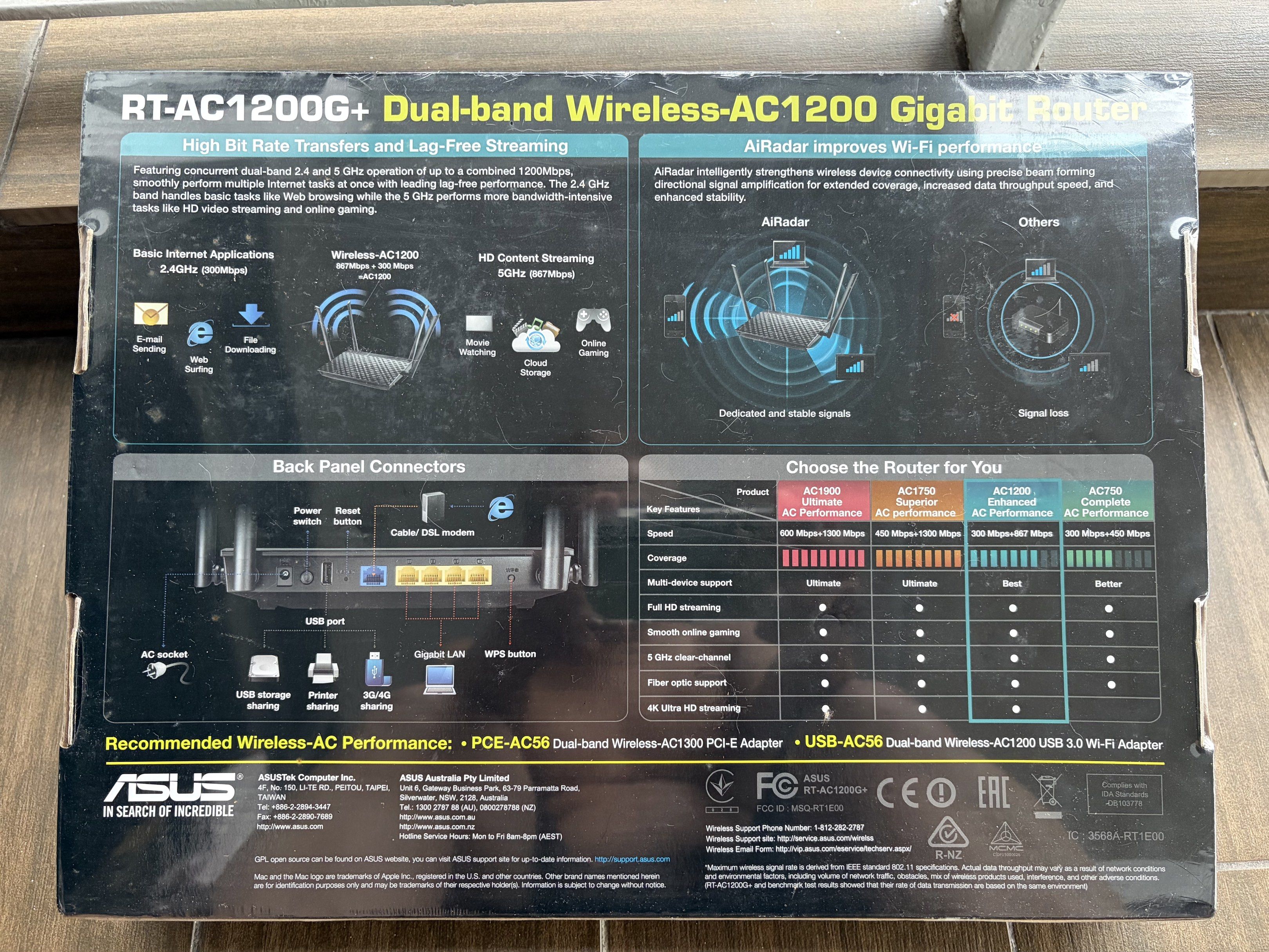 ASUS RT-AC1200G+ Dual-band Wireless Router, Computers & Tech, Parts ...