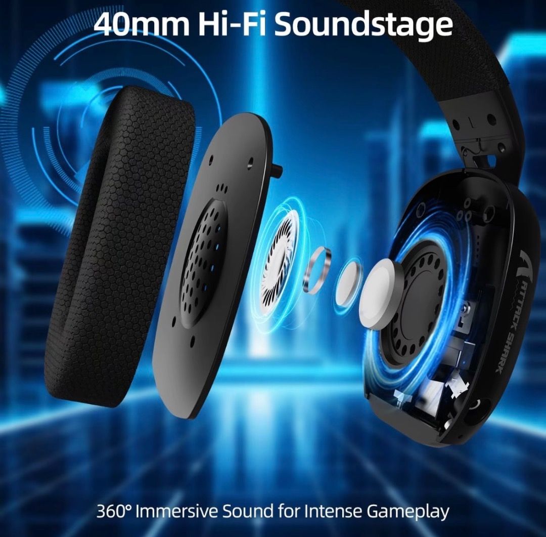 Attack Shark Gaming Headset - Wireless & Wired, Audio, Headphones ...