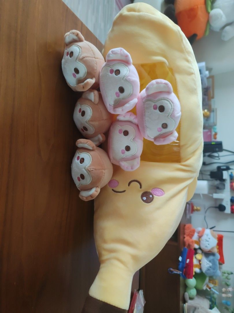 Banana Plush Toy with Monkey Plushies, Hobbies & Toys, Toys & Games on ...