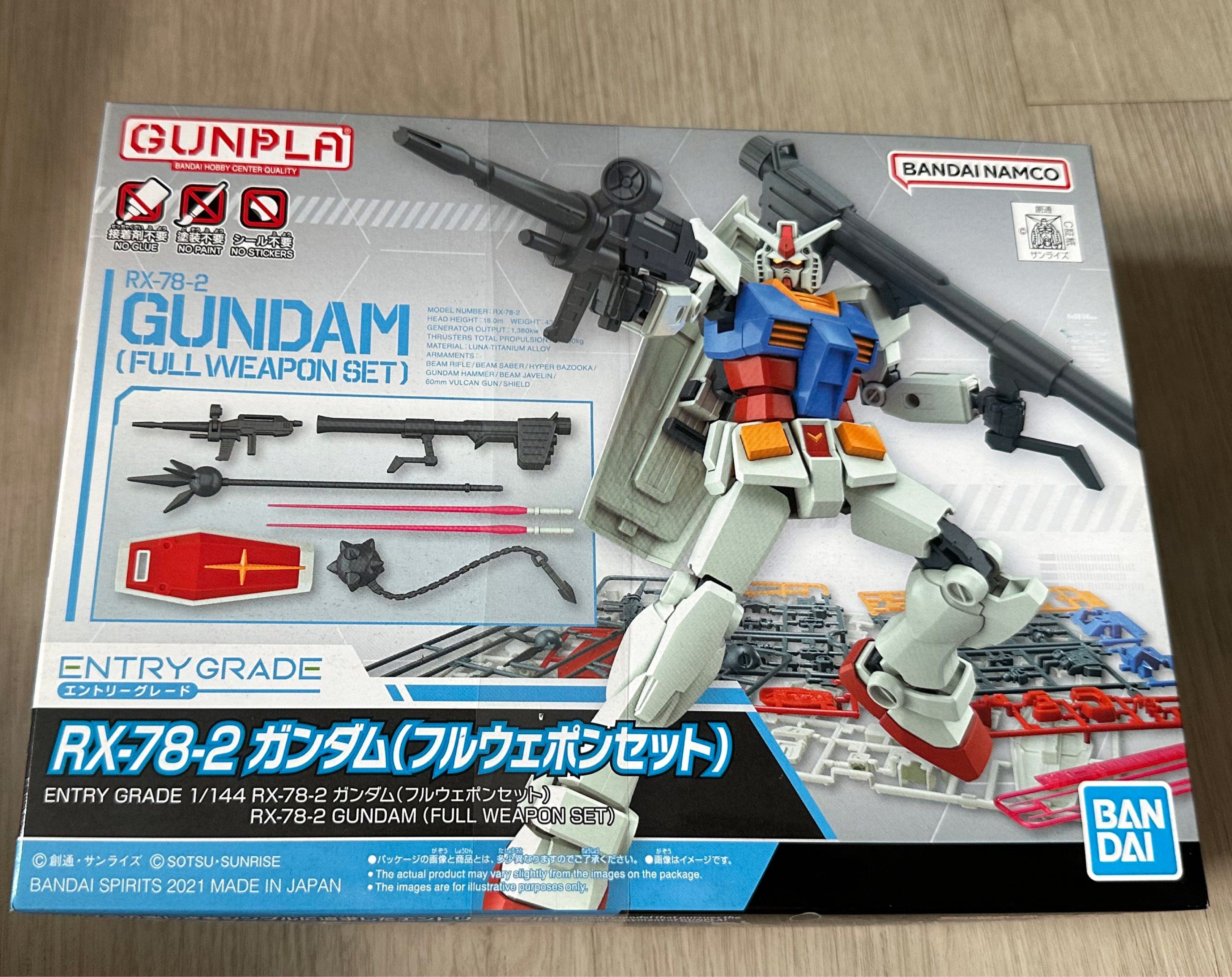 Bandai Entry Grade RX-78-2 Gundam (Full Weapon Set), Hobbies & Toys ...