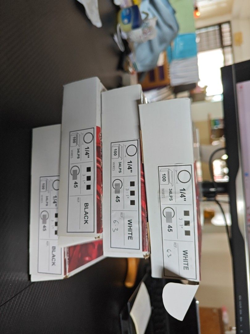 Black and White 1/4" Double Loop Wire Binding Spines - 4 x 100 Pieces ...