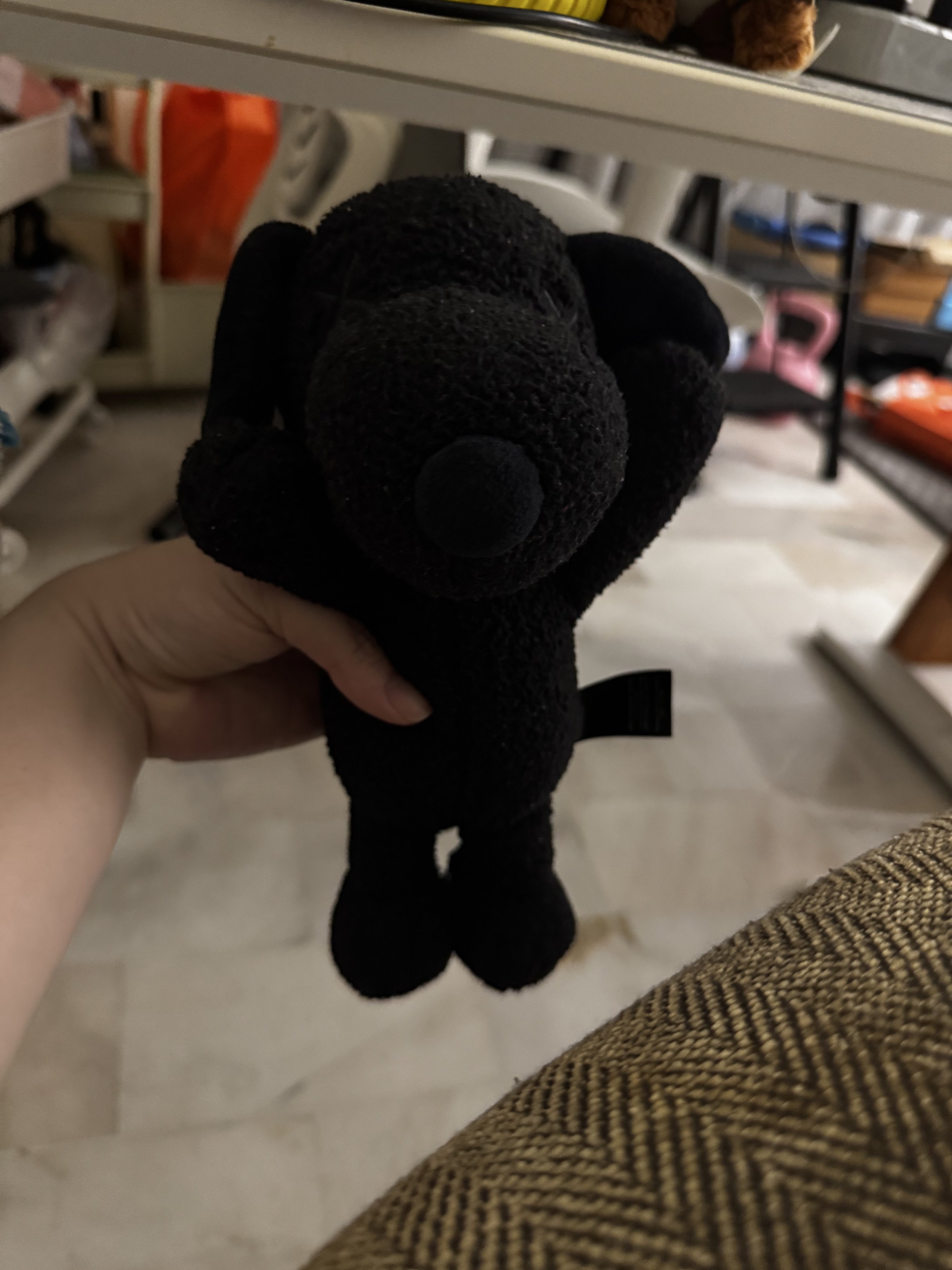 Black Plush Dog Toy Snoopy Kaws, Hobbies & Toys, Toys & Games on Carousell