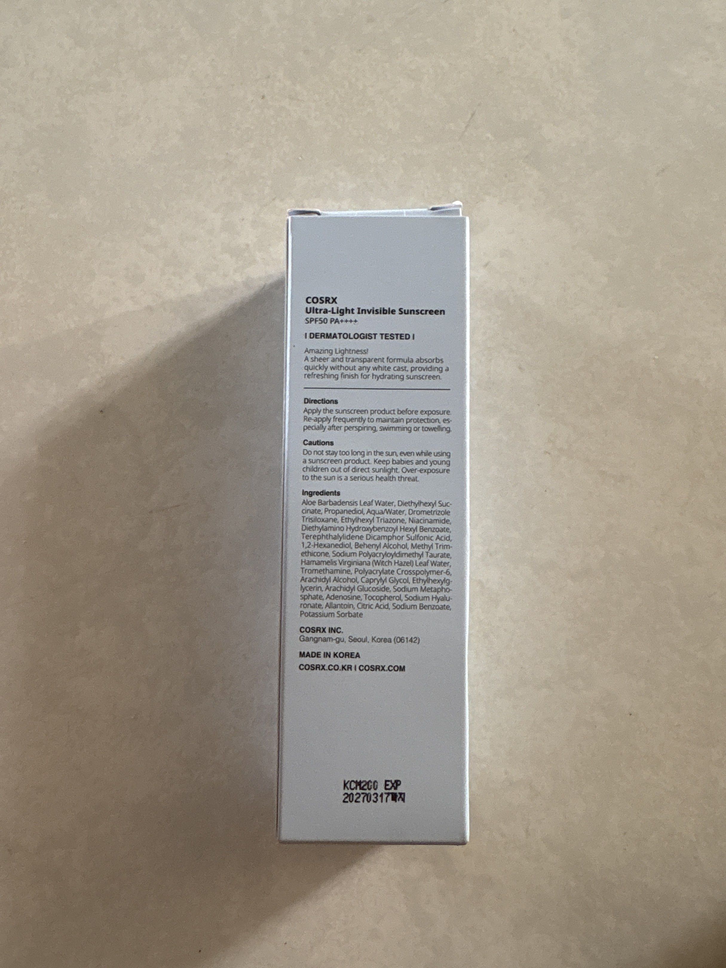 COSRX Ultra-Light Invisible Sunscreen SPF50, Beauty & Personal Care, Face, Face Care Products on ...