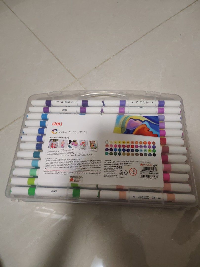Deli Color Emotion 48 Acrylic Markers, Hobbies & Toys, Stationery ...