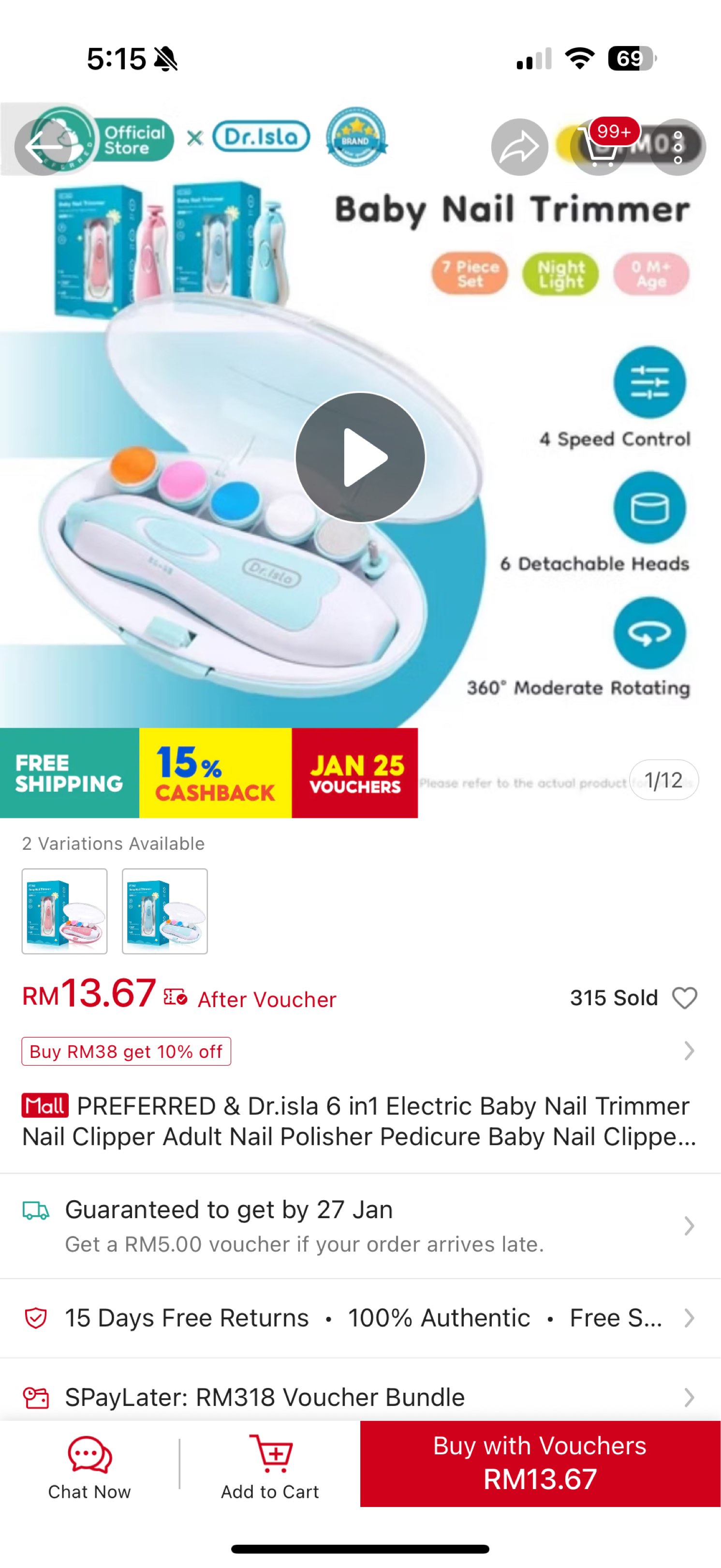 Dr. Isla 6 in 1 Electric Baby Nail Trimmer, Babies & Kids, Bathing ...