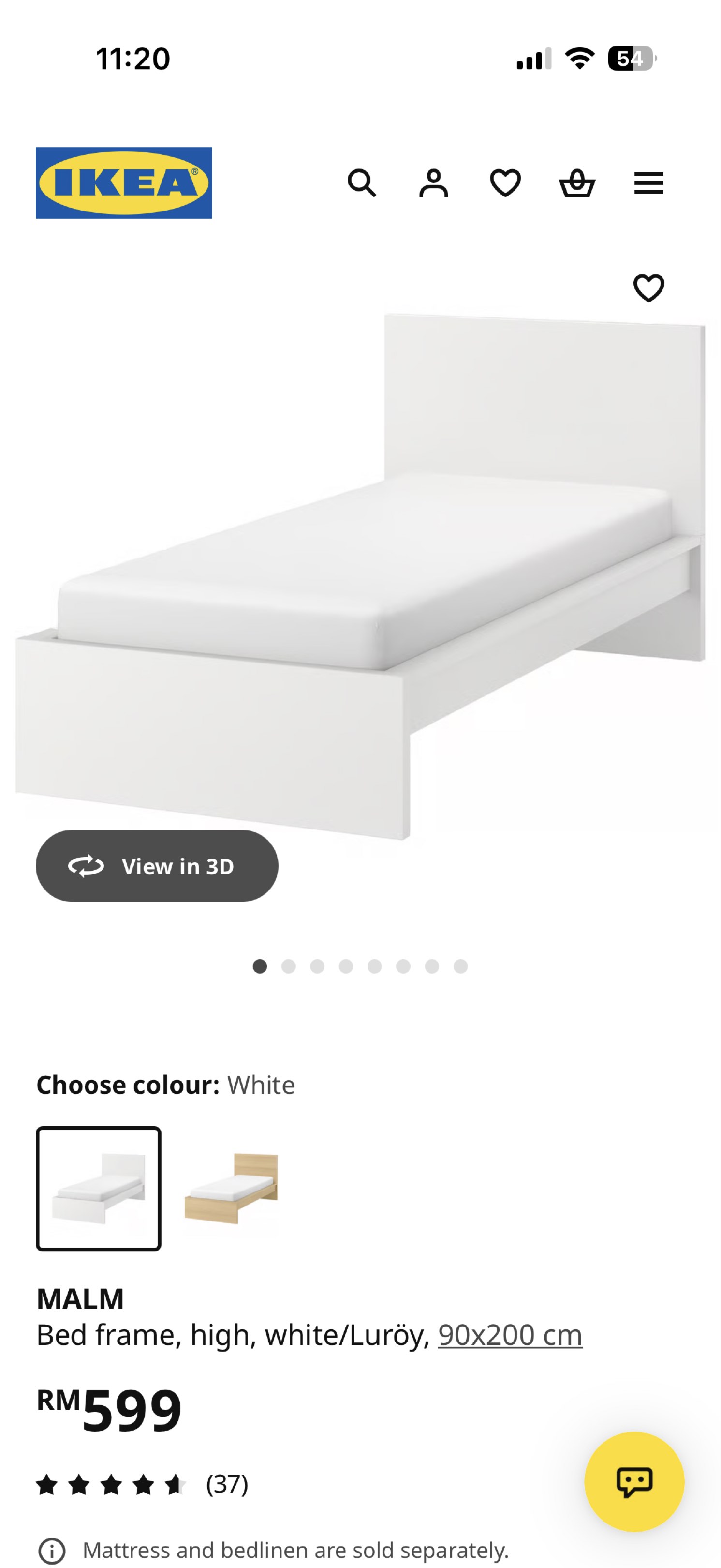IKEA MALM Bed Frame 90x200cm – Minor Water Mark, Furniture & Home ...