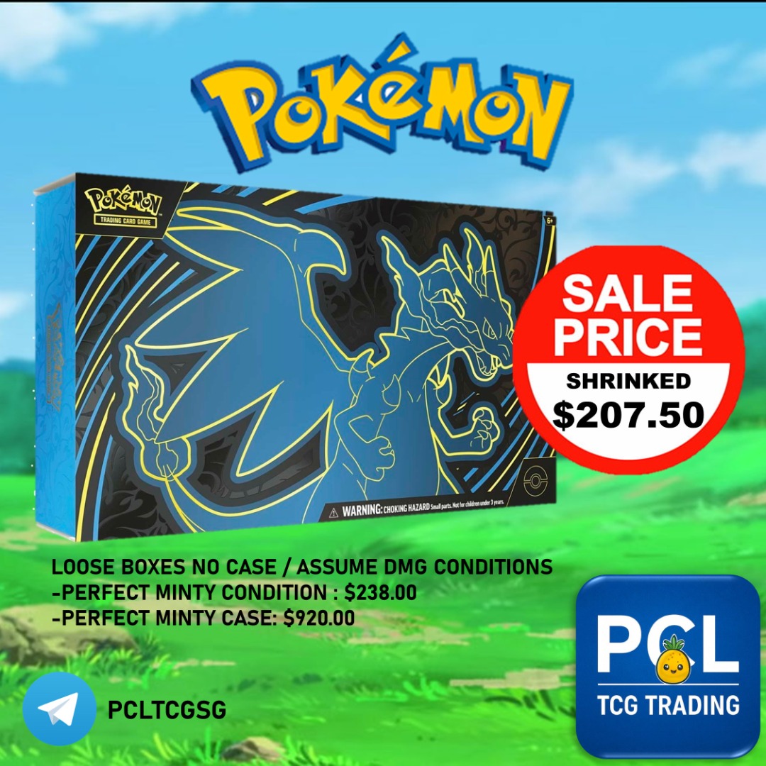 INSTOCK | SHIRNKED Pokemon Charizard UPC Box Mega Charizard X Ex ME02 ...