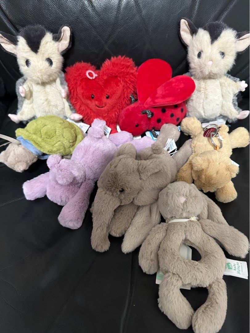 [全走優先Jellycat] 全新正版 Jellycat 兔仔 搖鈴 烏龜 河馬 大象 趴趴熊 紅色愛心 波點甲蟲 飛鼠 bashful ...
