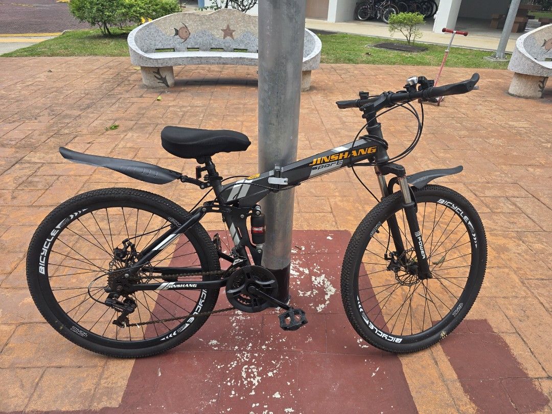 Jinshang Folding Mountain Bike - Black, Sports Equipment, Bicycles ...